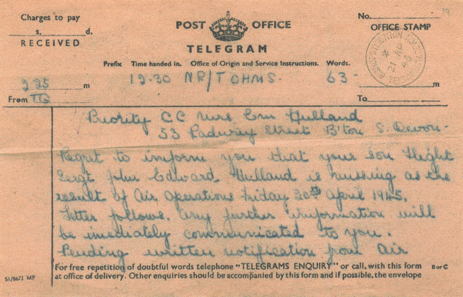 John Edward Hulland - Bishopsteignton Heritage